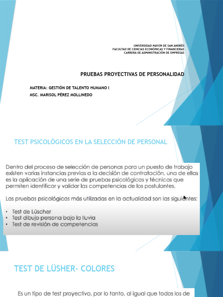 Tema 14 Pruebas Proyectivas de Personalidad | PDF | Color | Rojo