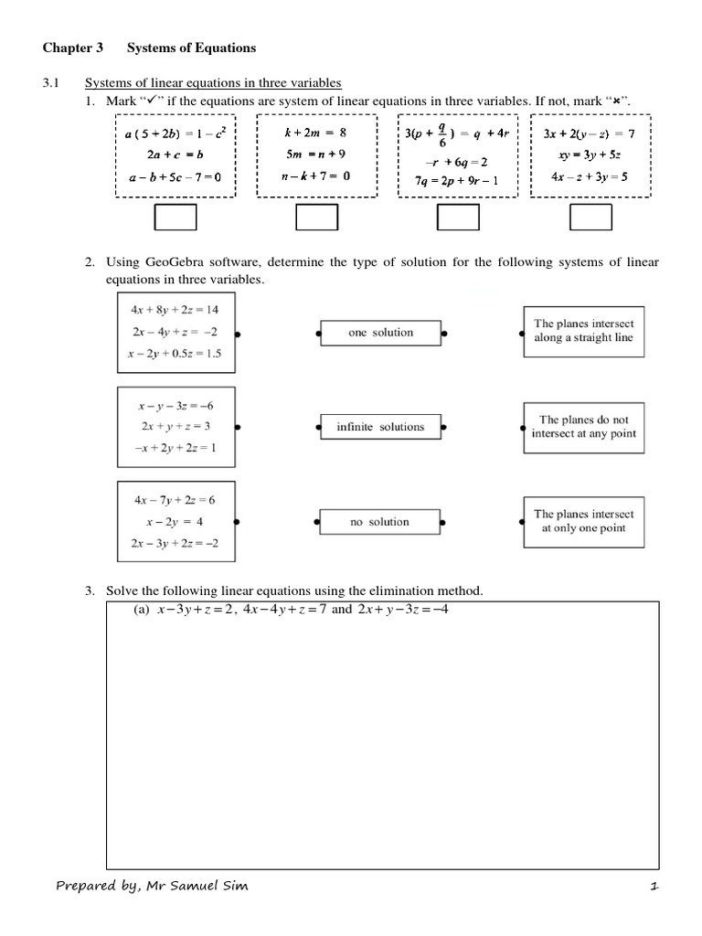Systems of Linear Equations Solutions | PDF | Area | Rectangle