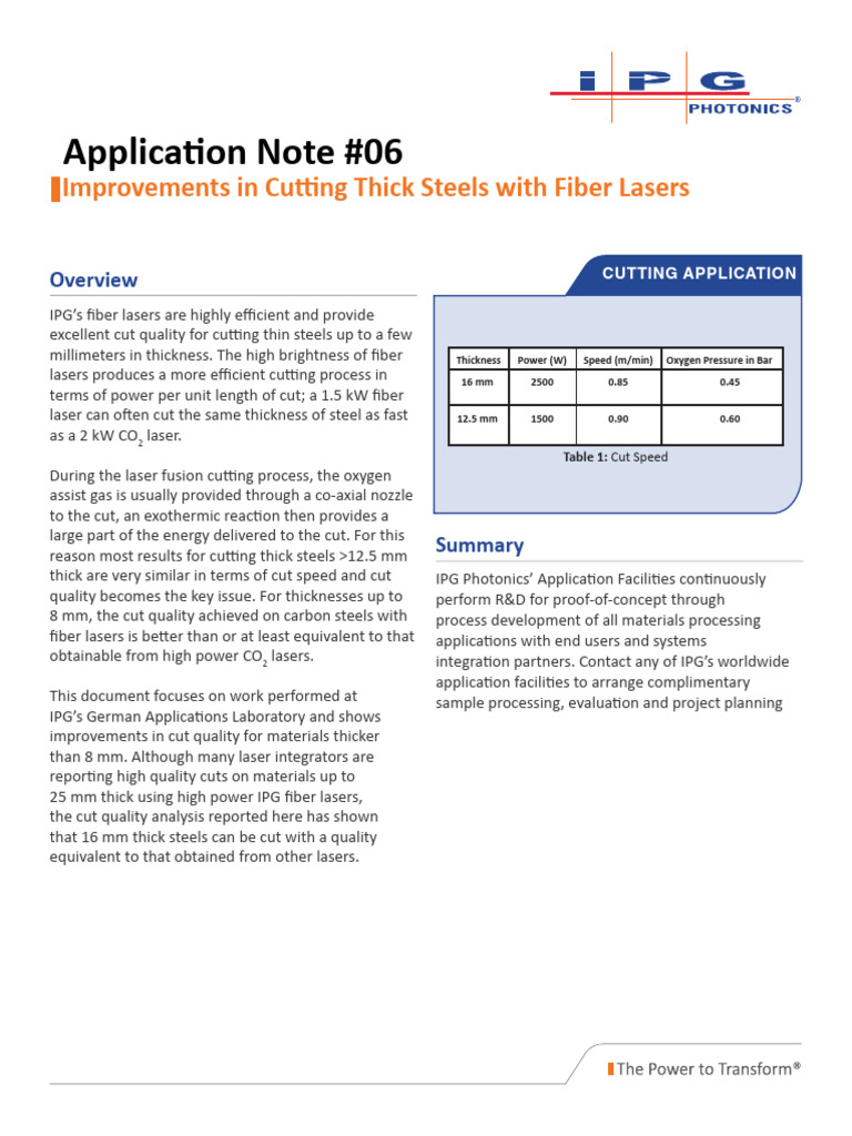 Application Note #06_ Improvements in Cutting Thick Steels With Fiber ...
