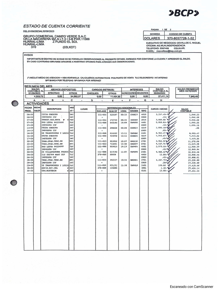 BCP Dolares Set 2023 | PDF