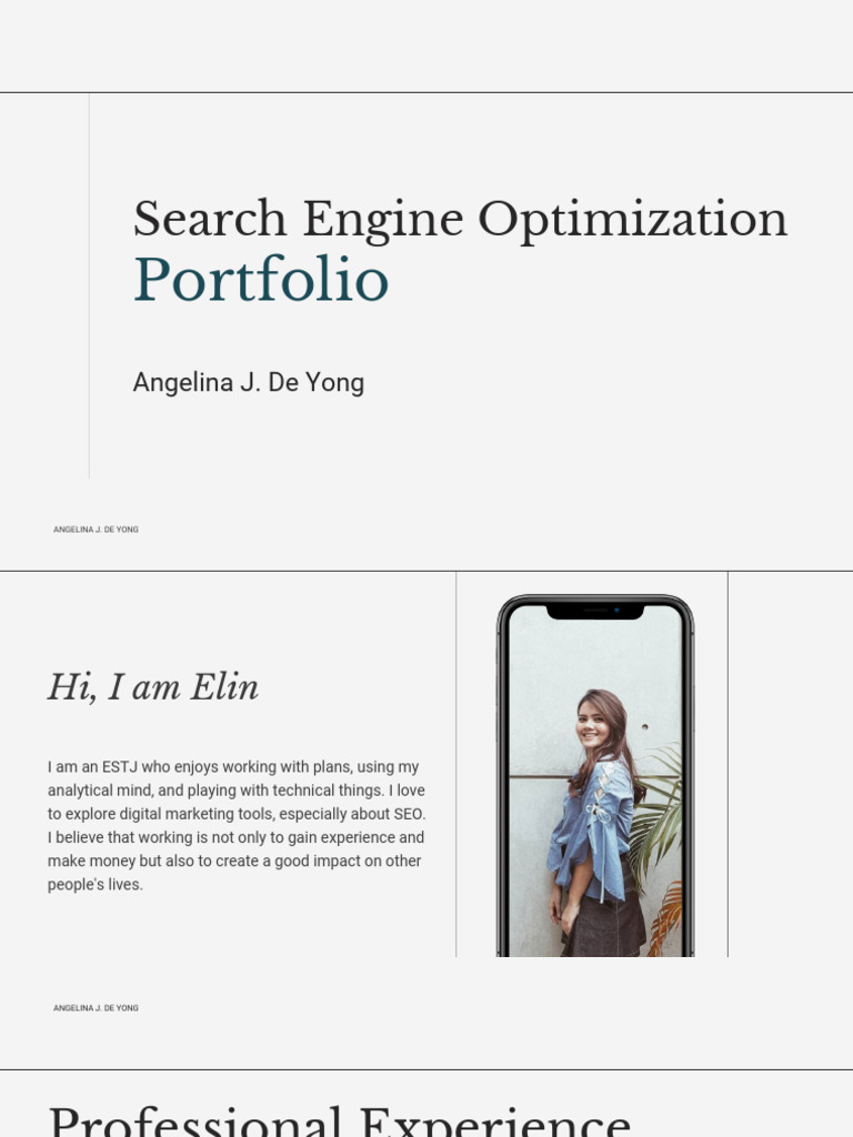 Portfolio - Angelina Josephine de Yong | PDF | Search Engine ...