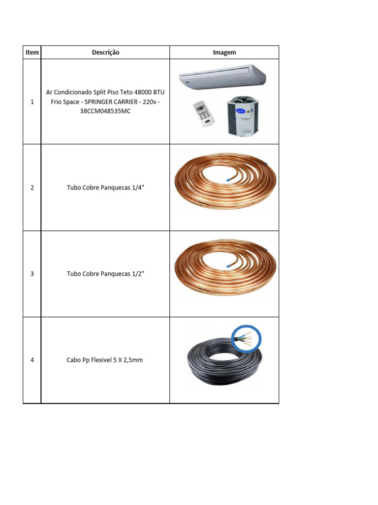 Lista Ar Condicionados | PDF