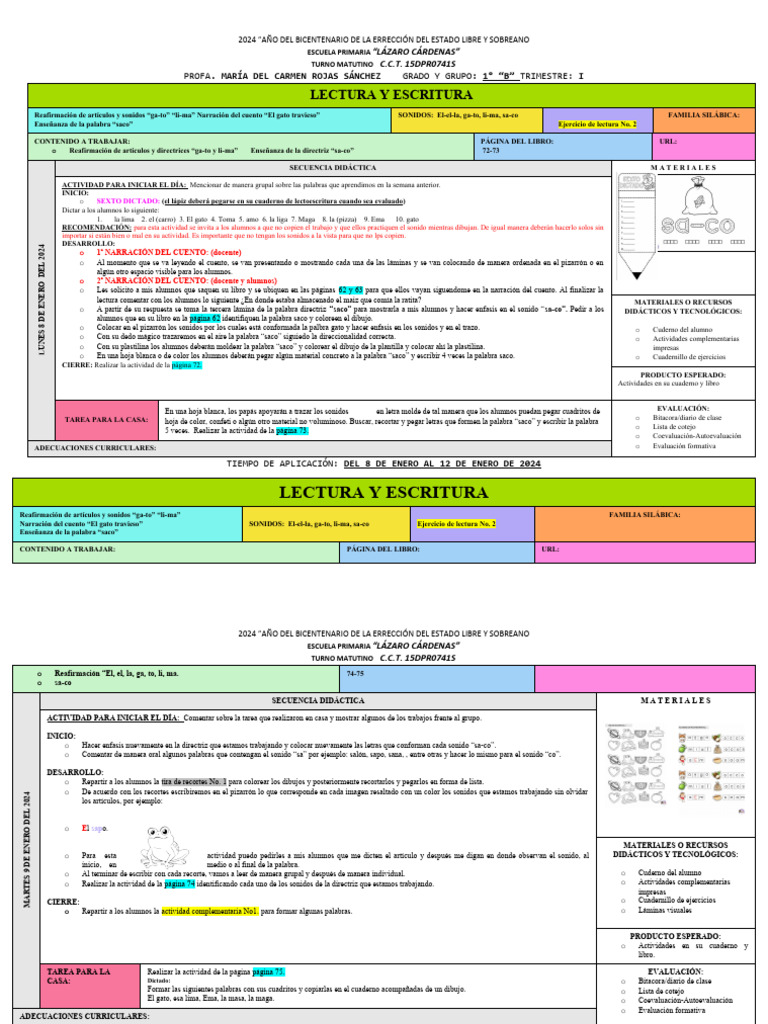 Planeación Método Sarita | PDF | Aprendizaje | Comunicación humana