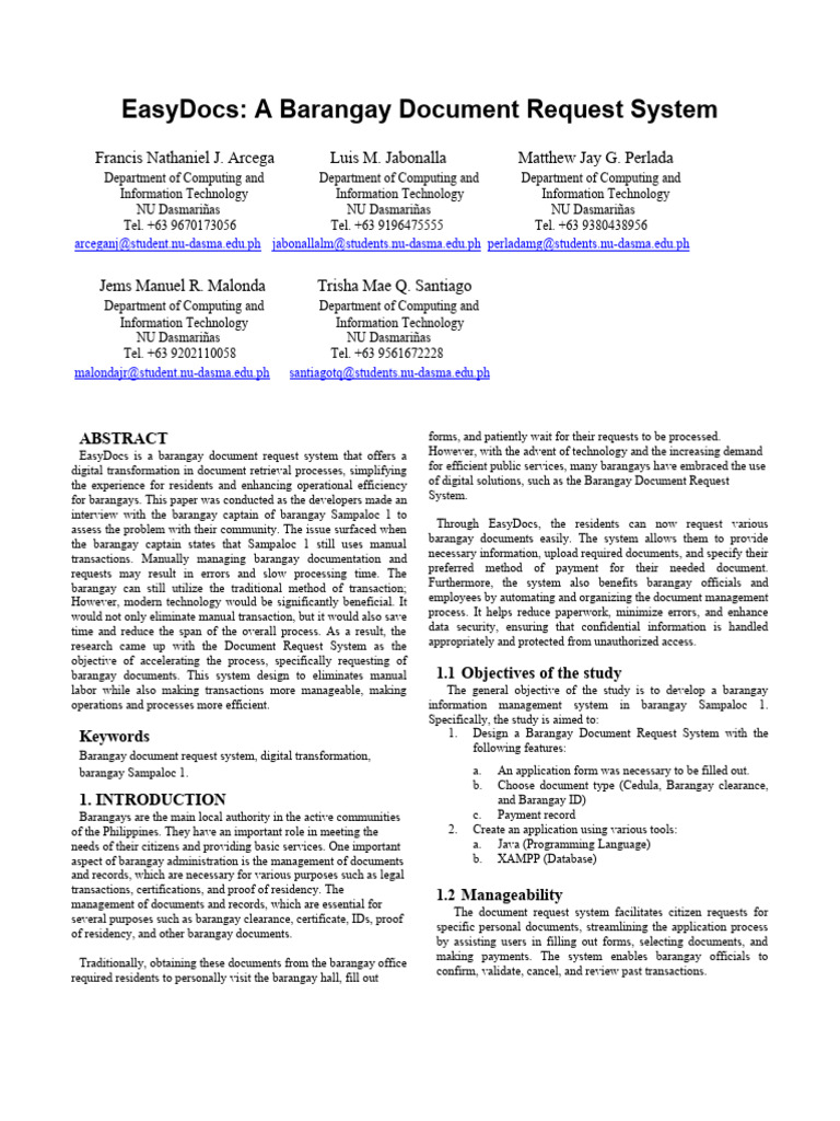 Easydocs ACM Format | PDF | Software Development Process | Usability