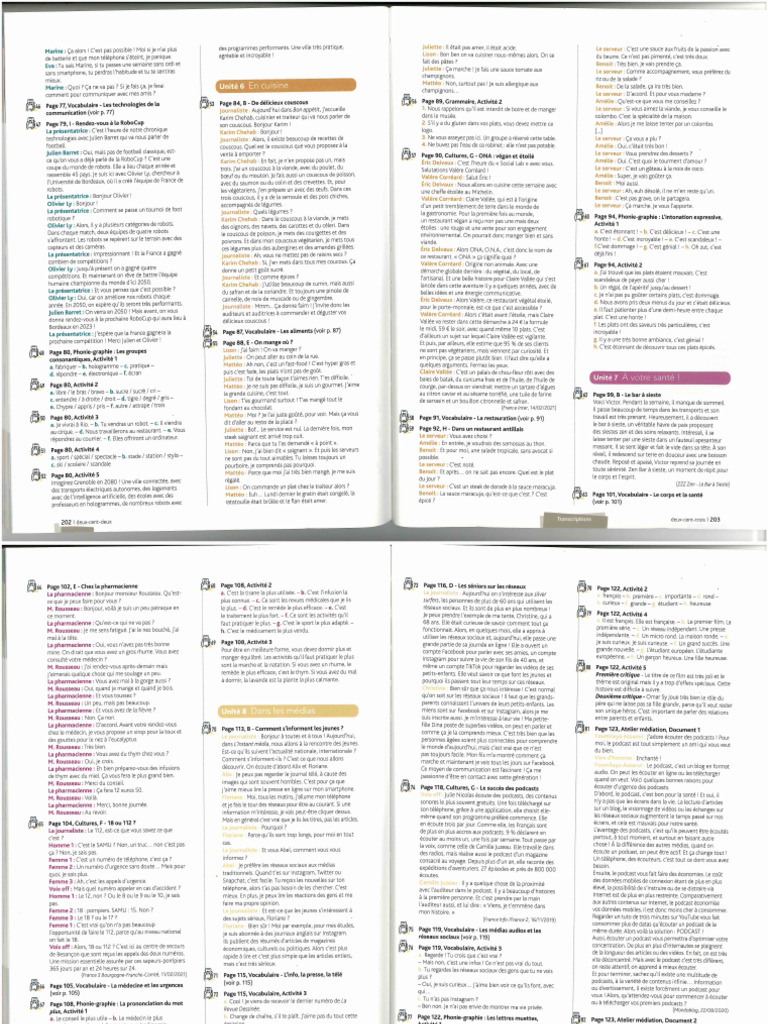 Edito A2 (2e) Transcription Audio 7-12 | PDF