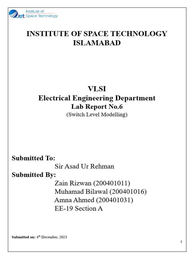 VLSI Lab Report 6 | PDF