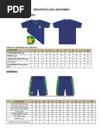 Tabela de Medidas: Polos Masculinas e Femininas | PDF | Duração | Metro