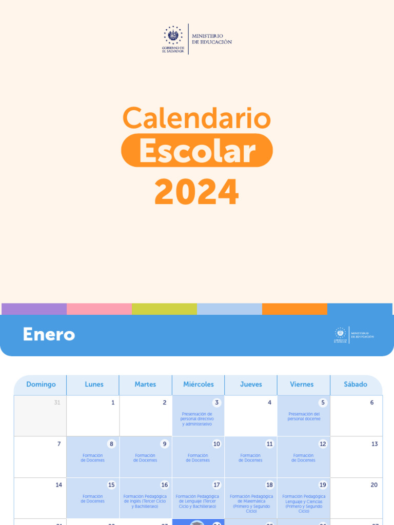 CALENDARIO Escolar 2024 | PDF