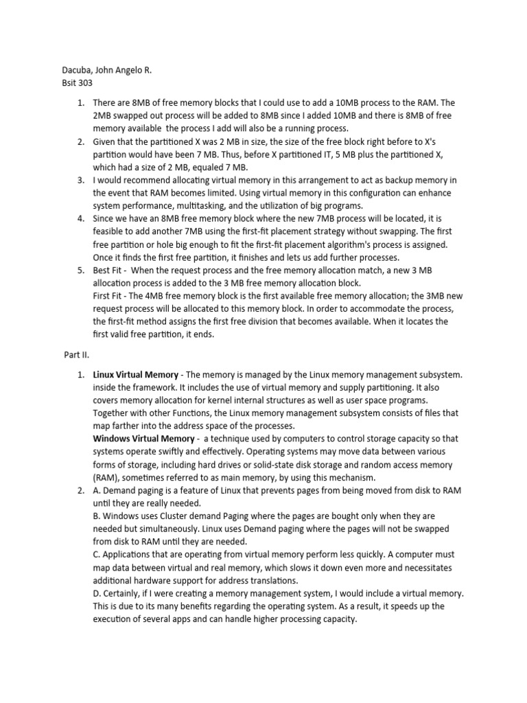 05 Laboratory Exercise 1 Dacuba | PDF | Computer Data Storage | Computer Data