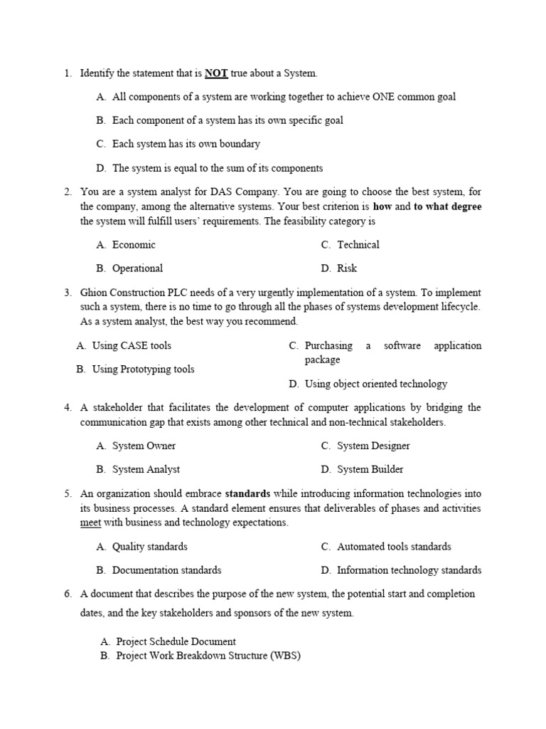 DBA Exam | PDF | System | Software Prototyping