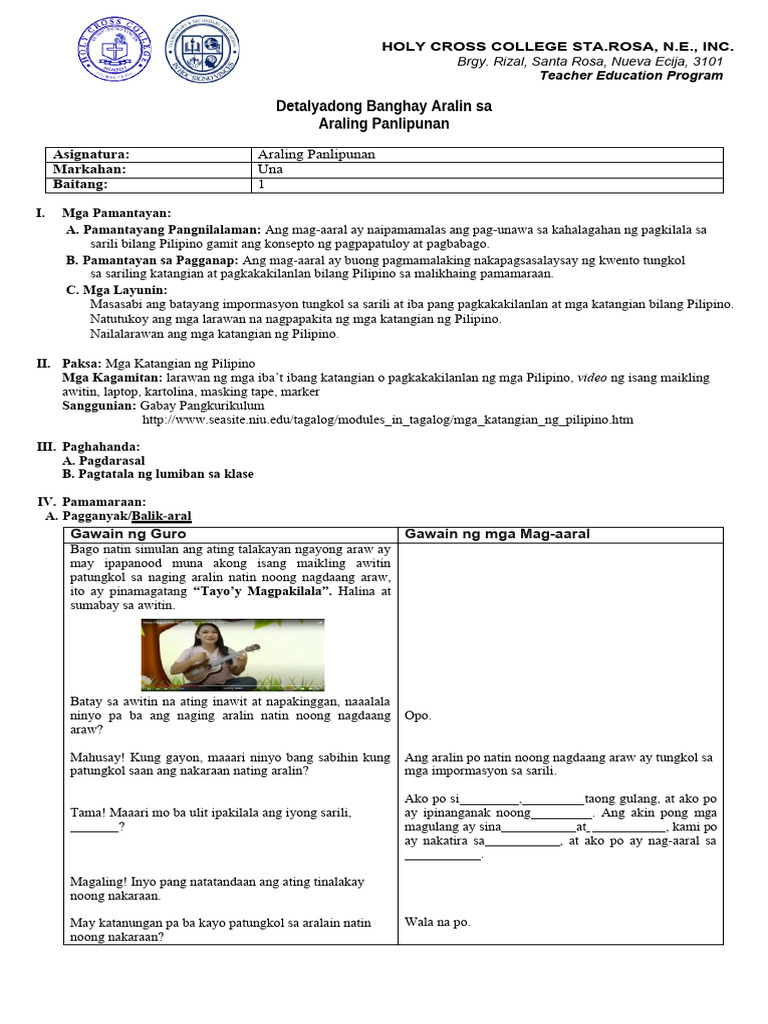 AP Lesson Plan BEED 2 | PDF