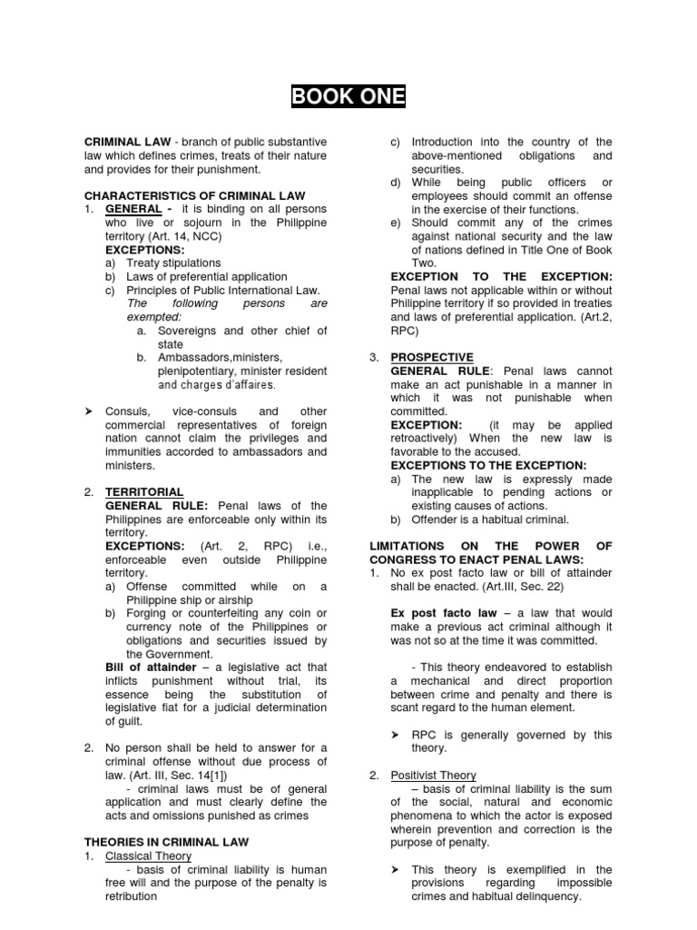 RPC Book 1 | PDF | Intention (Criminal Law) | Crime & Violence