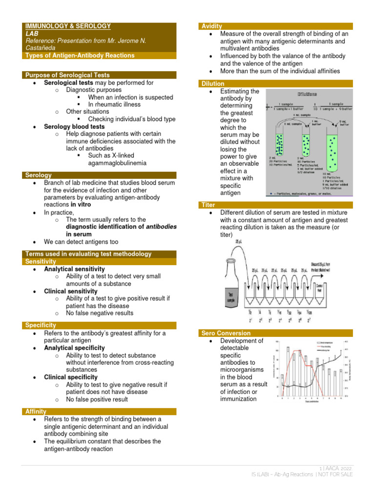IMMUNOSERO LAB W Types of Antigen Antibody Reactions | PDF | Elisa ...