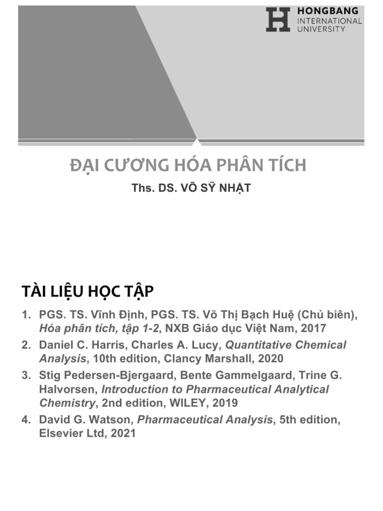 Bai 1. Dai Cuong Hoa Hoc Phan Tich | PDF