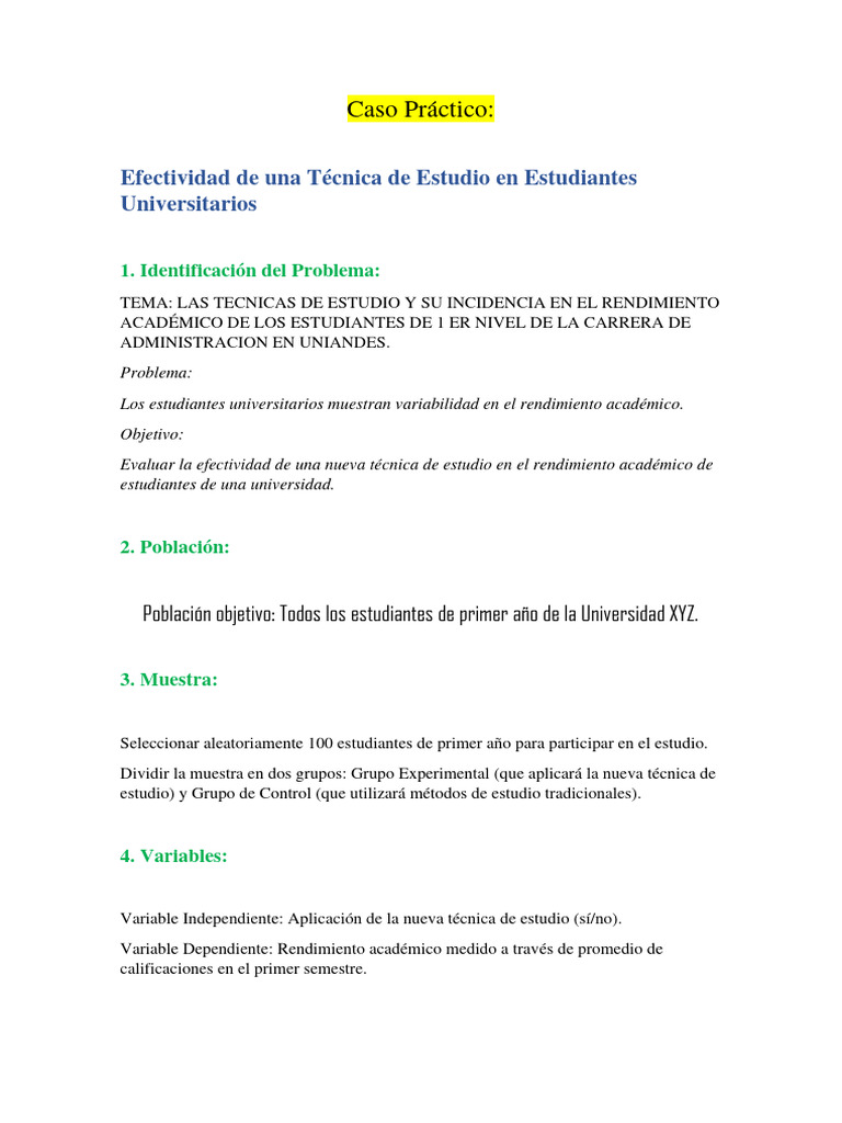 Caso Práctico Diseño Experimental | PDF | Experimentar | Cognición