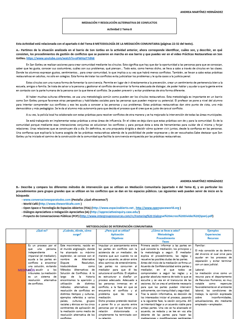 T8 Act 2 | PDF | Mediación