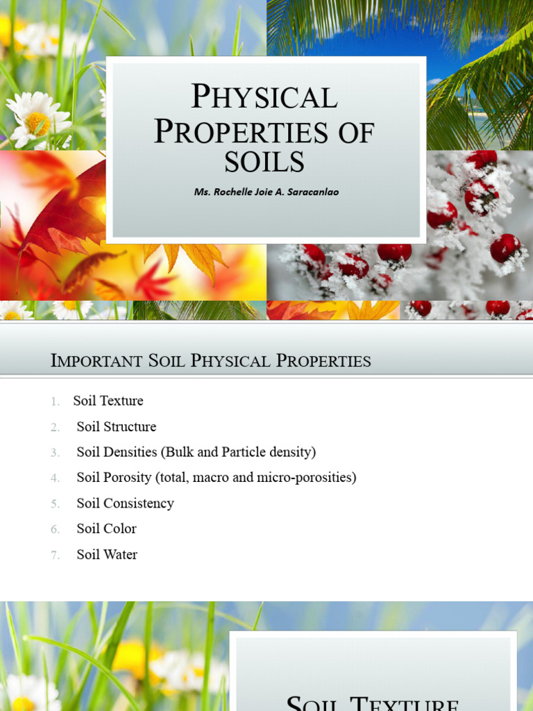Essential Soil Physical Properties Guide | PDF | Science & Mathematics