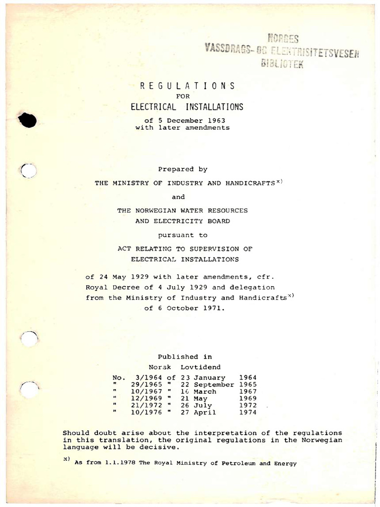 Regulations For Electrical Installations 1978 | PDF | Safety ...