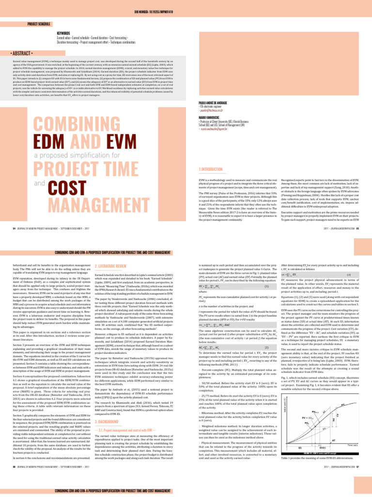Combining EDM and EVM | PDF | Business