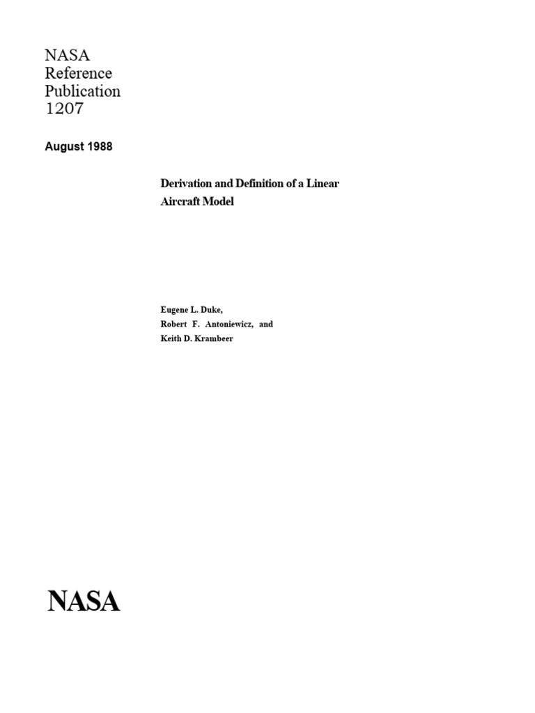 Linear Aircraft Model Analysis | PDF | Rotation Around A Fixed Axis ...