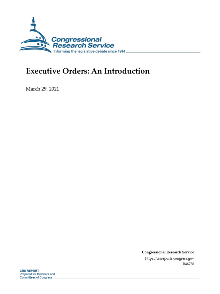 Executive Orders: An Introduction: March 29, 2021 | PDF | Executive ...