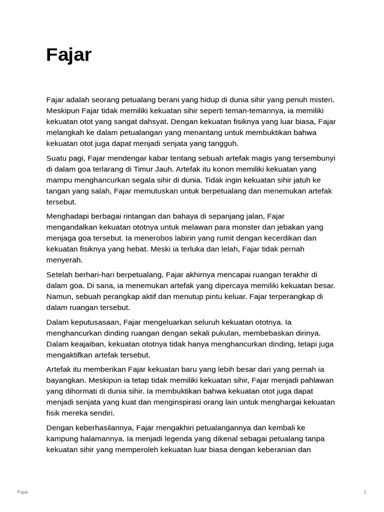 Fajar 1 | PDF