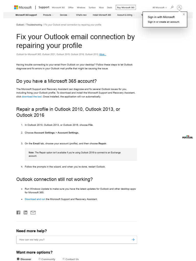 How To Repair A Corrupted Outlook Profile | PDF | Computers
