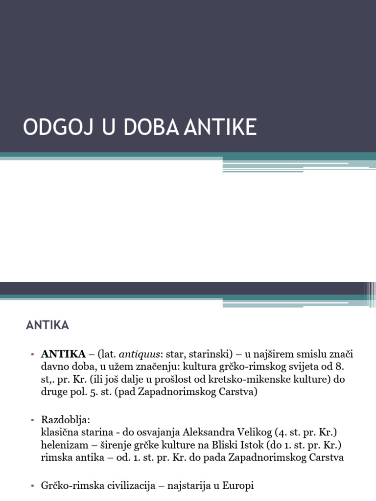 PiF - P2 - Anticki Odgoj | PDF
