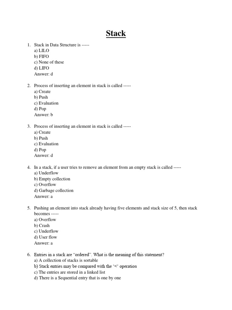 Stackq Pdf Theoretical Computer Science Algorithms And Data Structures