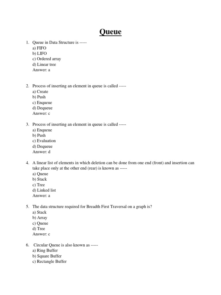 Queue | PDF | Queue (Abstract Data Type) | Software Engineering