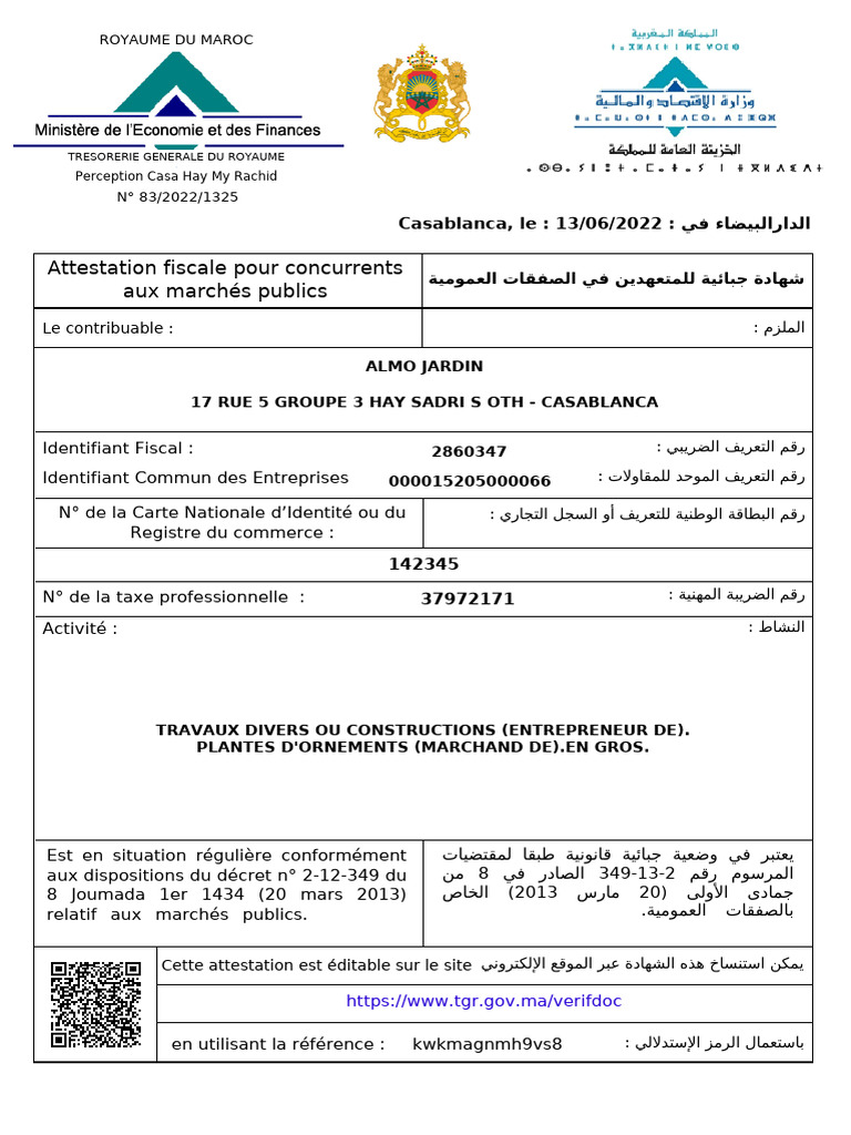 Attestation Fiscal | PDF