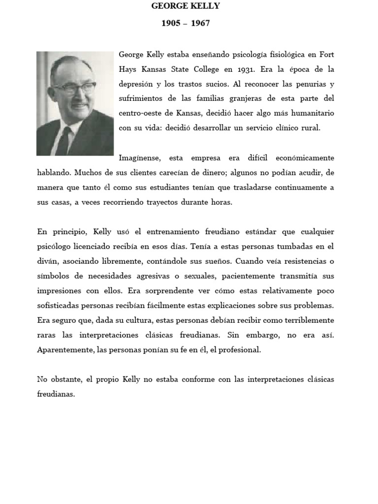 Teoría de George Kelly en Psicología | PDF | Teoría | Sicología