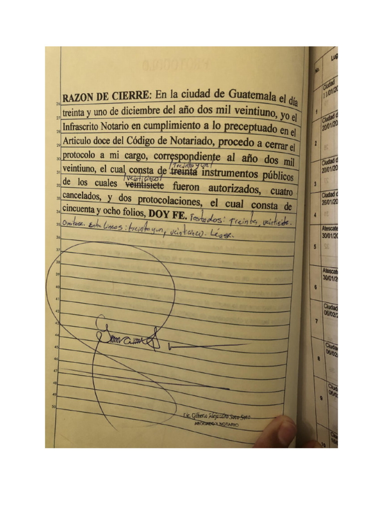 Ejemplo de Razon de Cierre de Protocolo | PDF