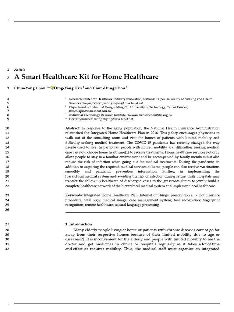 Smart Healthcare Kit for Home Care | PDF | Health Care | Internet Of Things