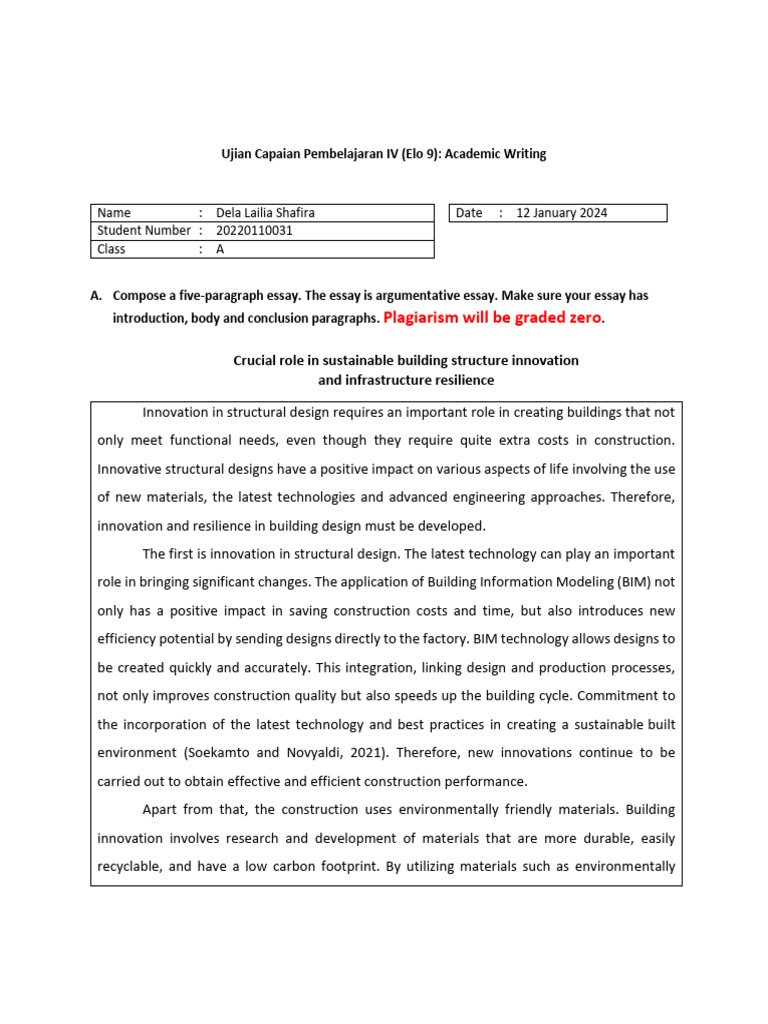 A 20220110031 Dela Lailia Shafira | PDF | Sustainability | Strength Of ...