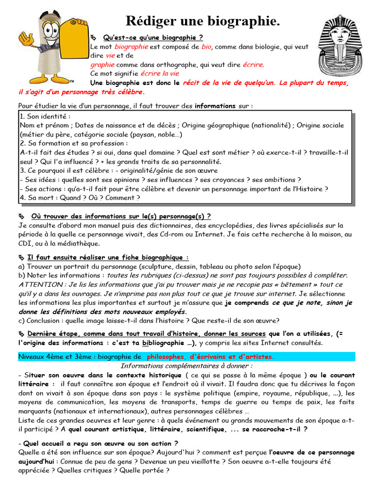 Rédiger une biographie efficace | PDF