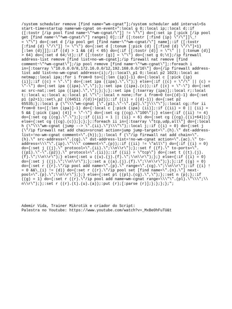 Script Cgnat | PDF | Computing | Computer Standards