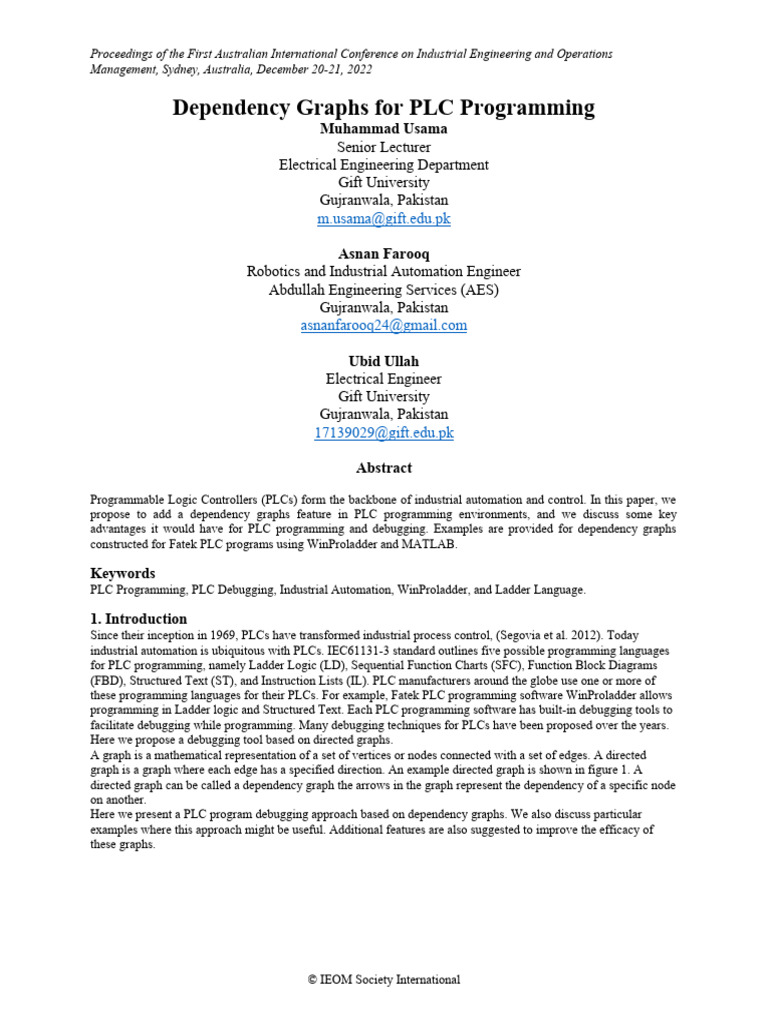 MU-Directed Graphs For PLC Programming-Sydney2022 | PDF | Programmable ...