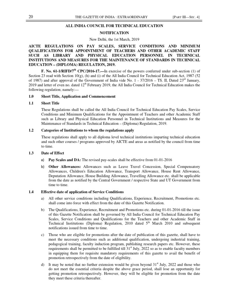 AICTE Regulations 2019 | PDF | Academic Degree | Doctor Of Philosophy