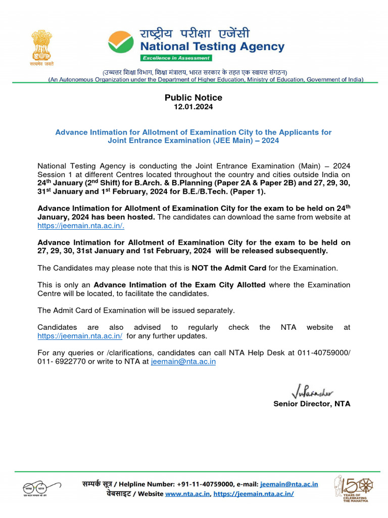 Public Notice Schedule and City Intimation | PDF