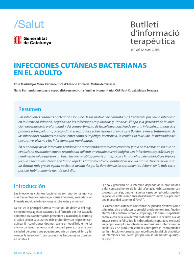 Infecciones Bacterianas de La Piel. Tratamiento | PDF | Staphylococcus Aureus | Penicilina