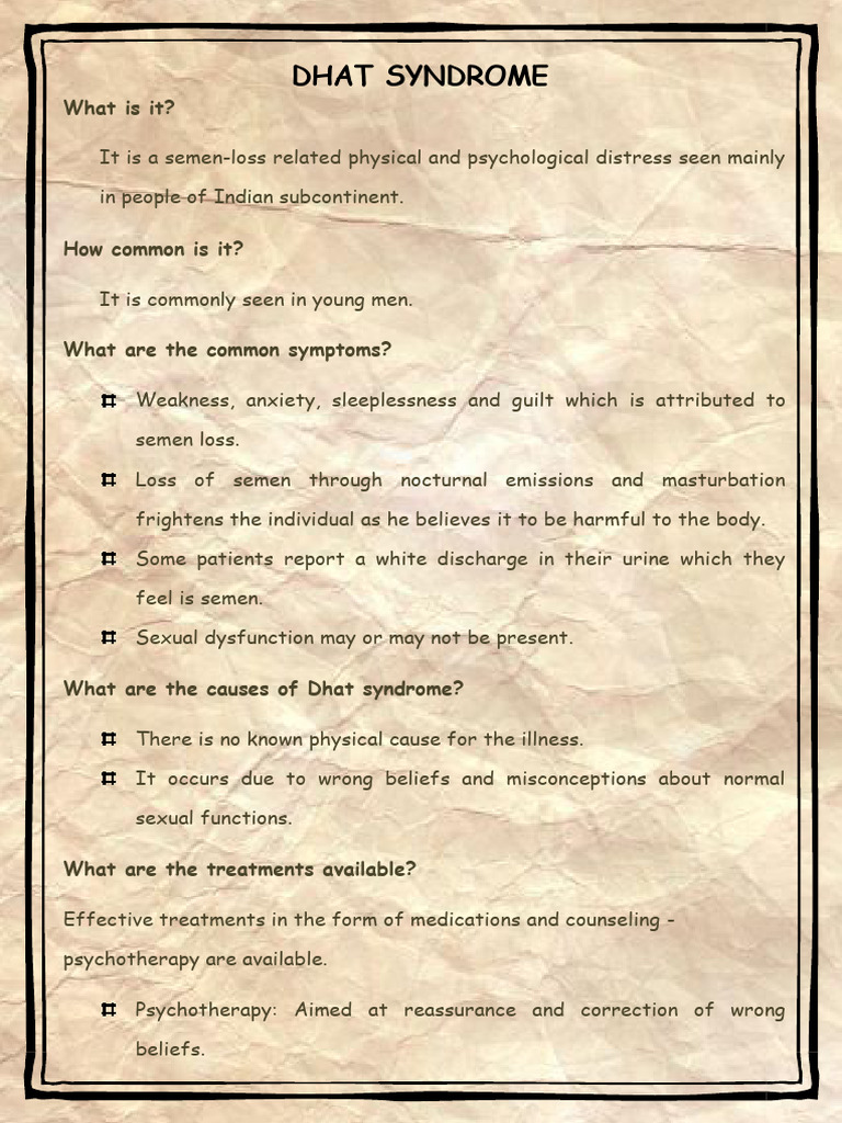 Dhat Syndrome | PDF