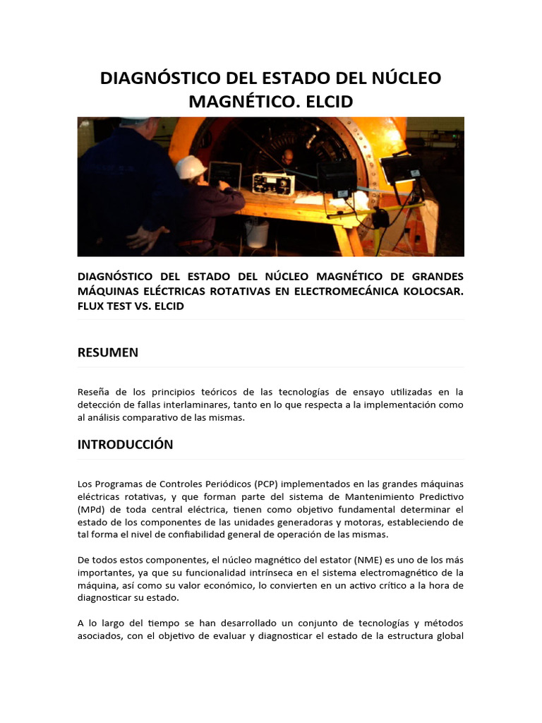 2.-Diagnostico de Estado Del Nucleo Magnetico-Kolocsar | PDF | Inductor ...