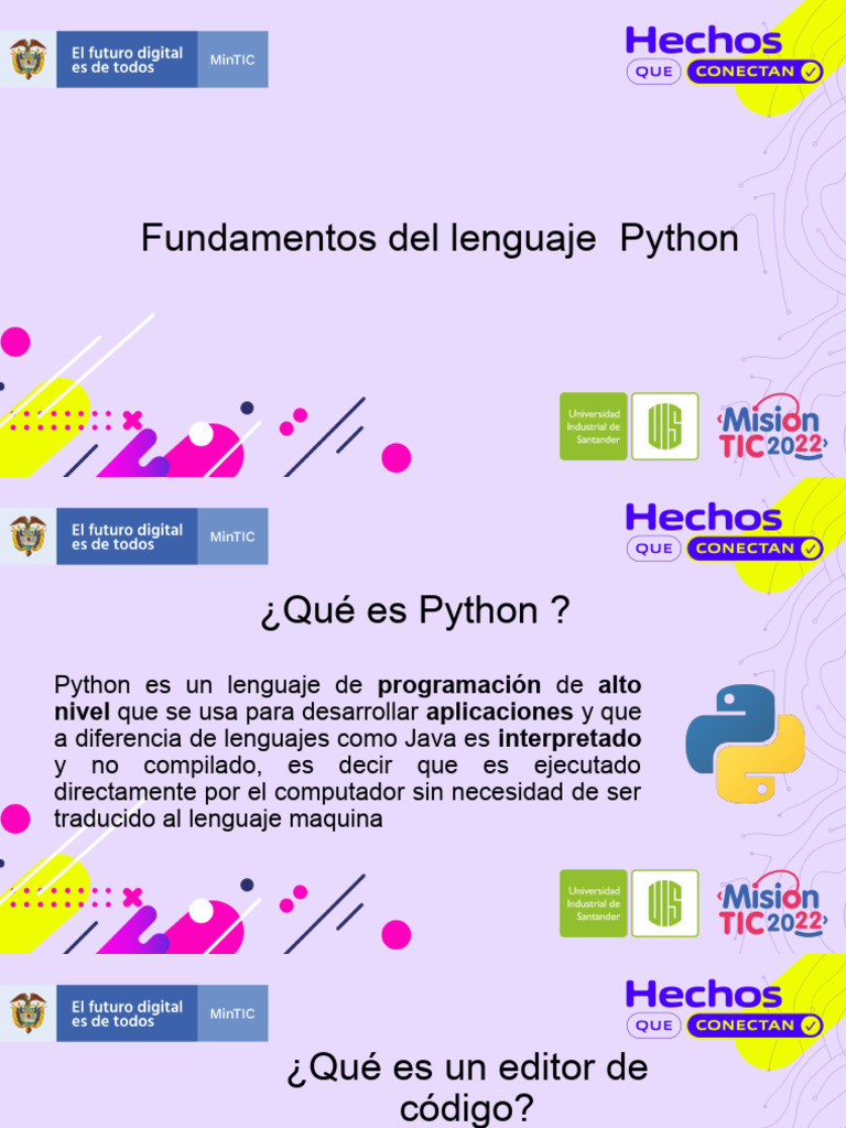 Fundamentos Del Lenguaje Python | PDF | Lenguaje de programación | Python (lenguaje de programación)