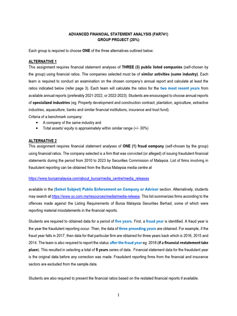 Financial Statement Analysis Project | PDF