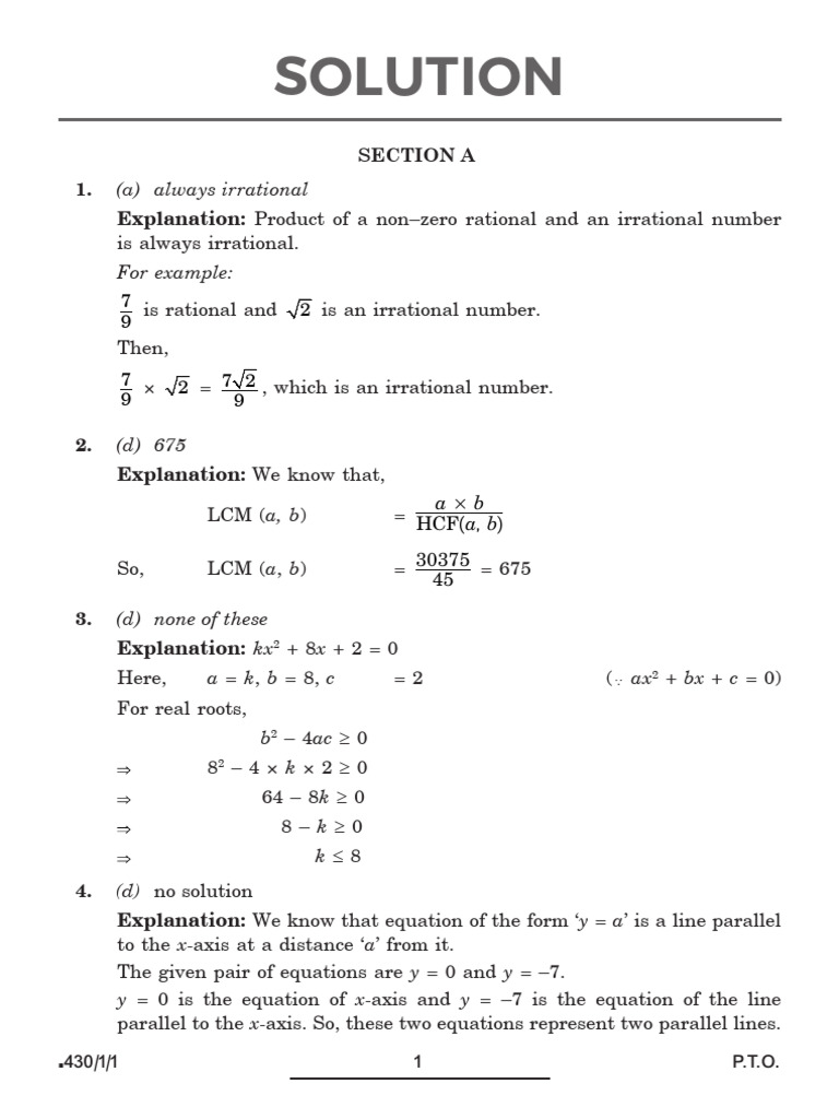 Class X Maths (B) 23-24 Pre-board Sol | PDF | Sphere | Trigonometric Functions