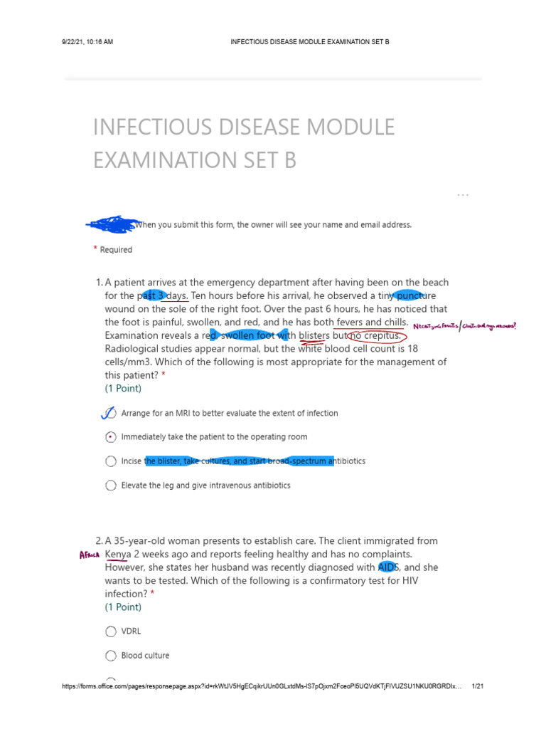 Infectious Disease 3 Papers Merged Solved | PDF
