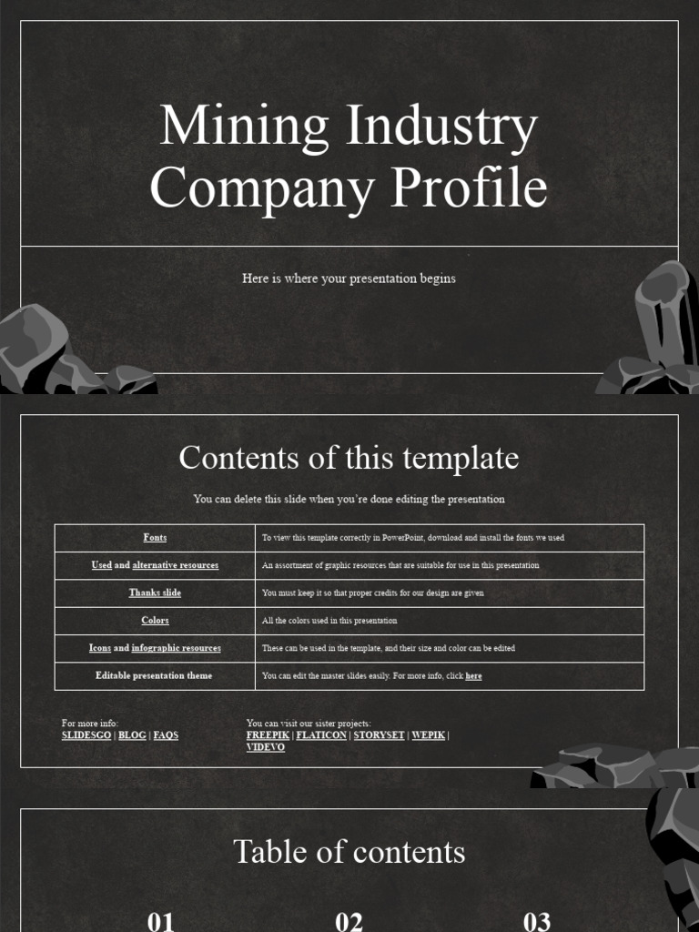 Mining Industry Company Profile by Slidesgo | PDF | Planets | Solar System