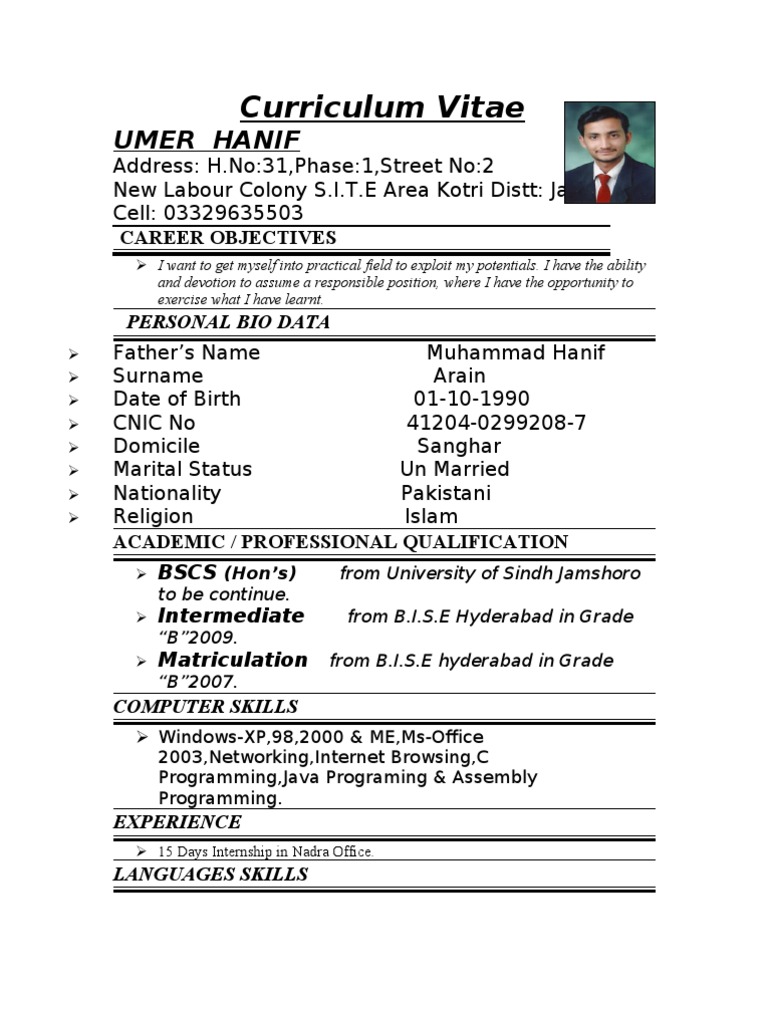 Curriculum Vitae Umer | PDF