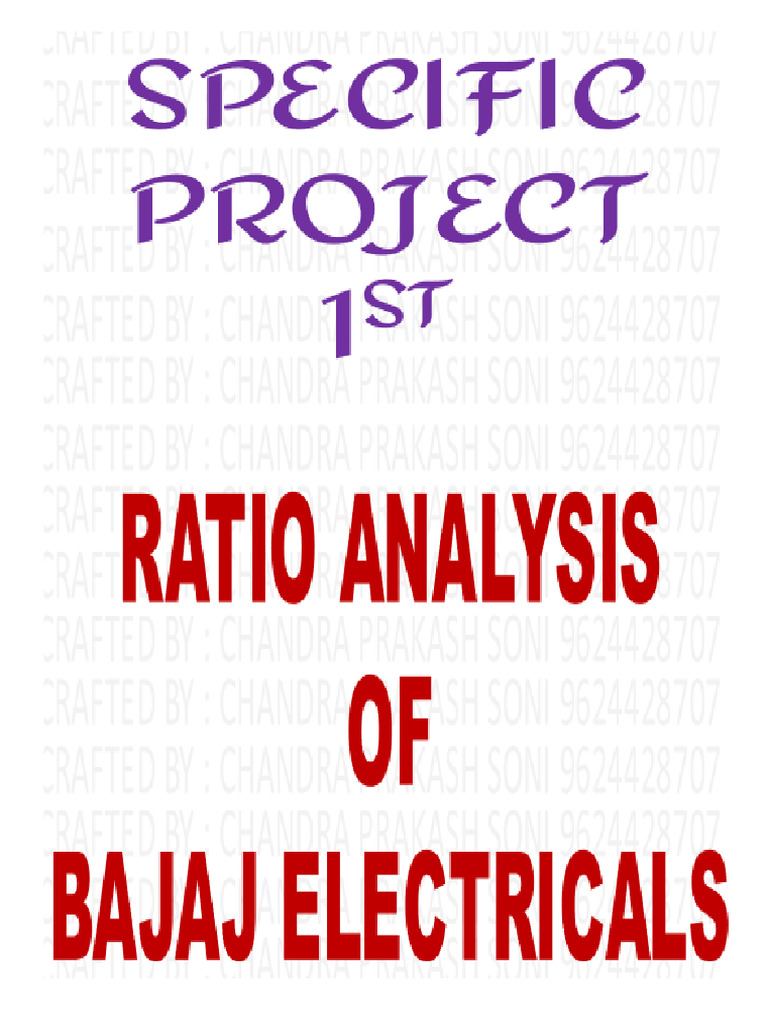 Specific Project 1 and 2 On Bajaj Electricals | PDF | Return On Equity | Cash Flow Statement